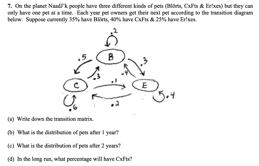 Solved 7. On the planet NaadJ'k people have three different | Chegg.com