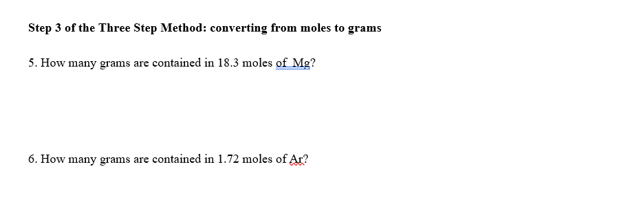 Solved Stoichiometry Worksheet #1 Gram-Mole Conversions | Chegg.com