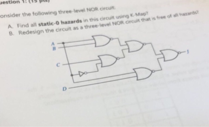 Solved estion TE(Ts pS onsider the following three-level NOR | Chegg.com