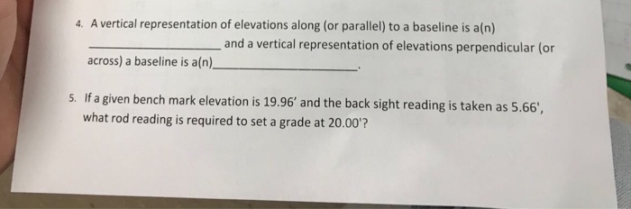 Solved 4. A vertical representation of elevations along (or | Chegg.com