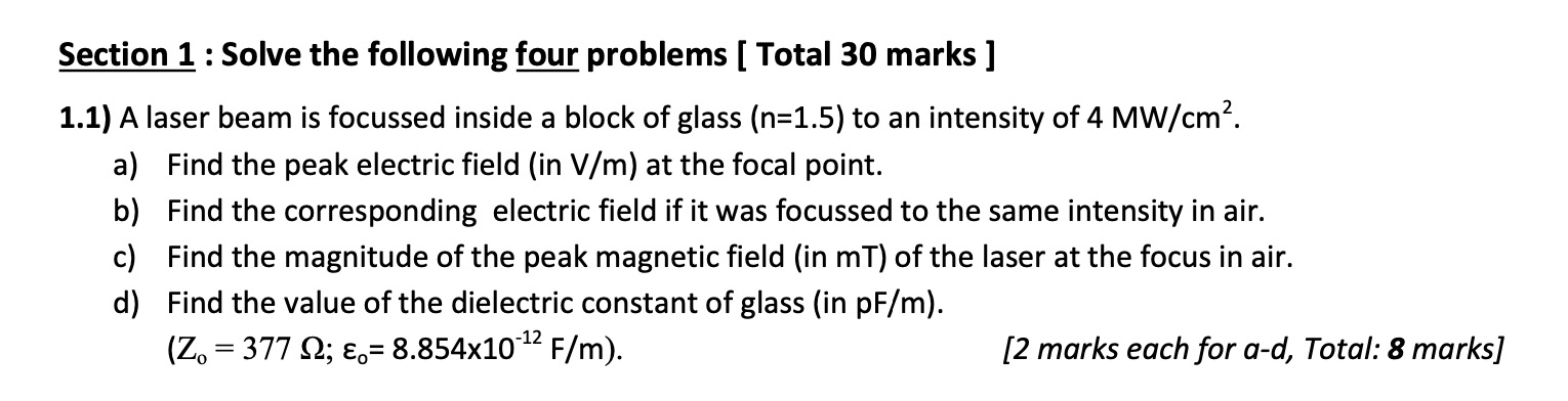 Solved Section 1 Solve The Following Four Problems [
