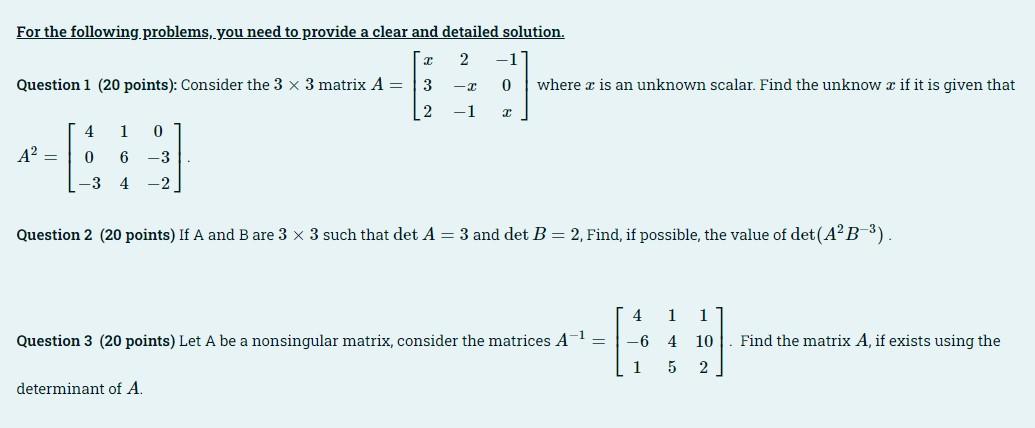 Solved -2 For the following problems, you need to provide a | Chegg.com