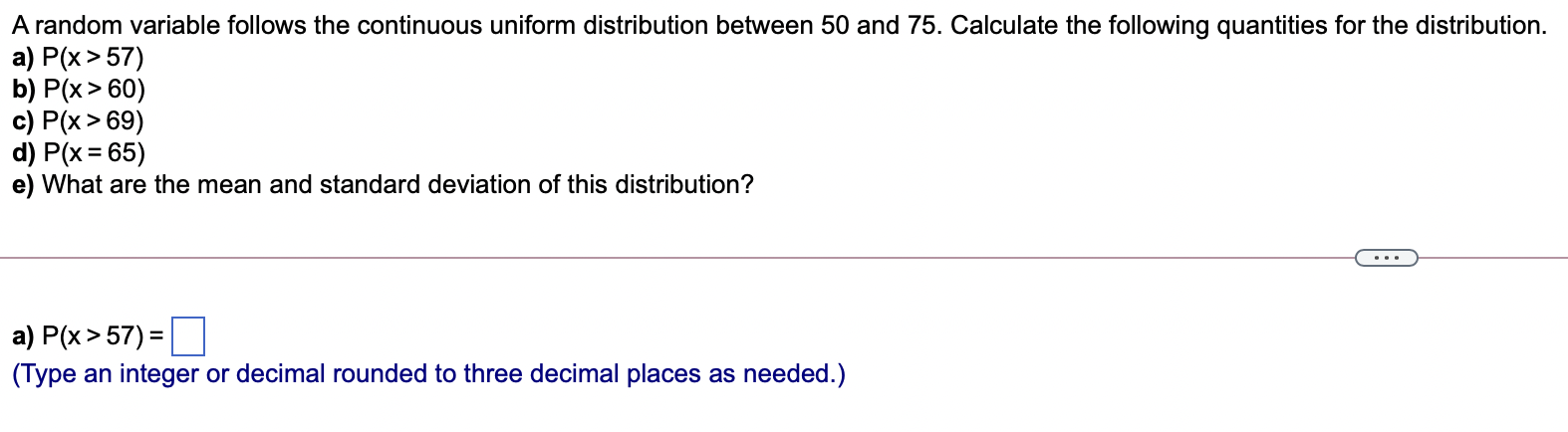 Solved A random variable follows the continuous uniform | Chegg.com