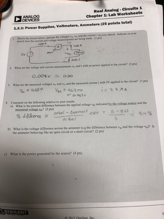Solved Real Analog- Circuits 1 Chapter 1: Lab Worksheets | Chegg.com