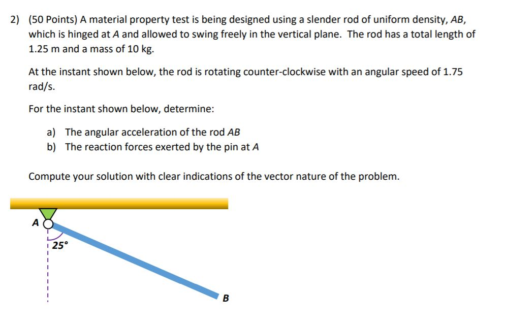 Solved 2) (50 Points) A material property test is being | Chegg.com