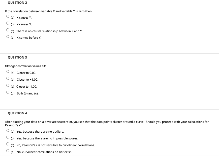 Solved If The Correlation Between Variable X And Variable Y 