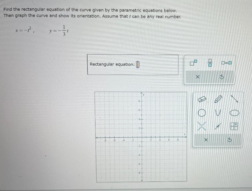 Solved Find the rectangular equation of the curve given by | Chegg.com