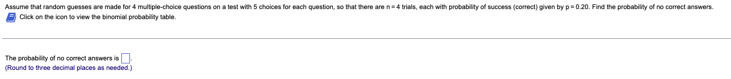 Solved Click on the icon to view the binomial probability | Chegg.com