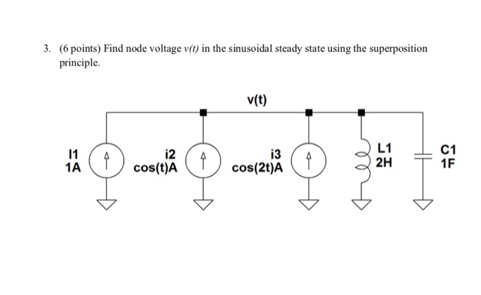 Solved 3. 6 points) Find node voltage v() in the sinusoidal | Chegg.com
