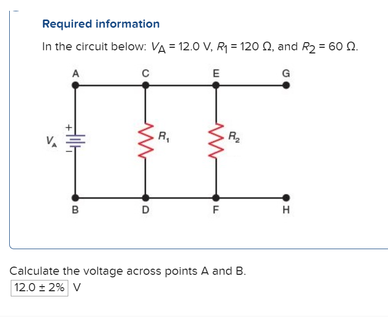 Required information In the circuit below: VA=12.0 | Chegg.com