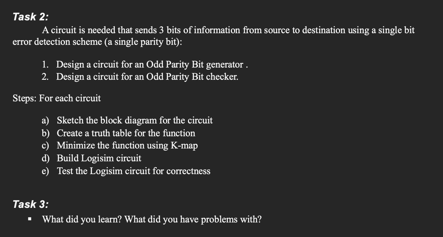 Solved Task 2:A circuit is needed that sends 3 ﻿bits of | Chegg.com