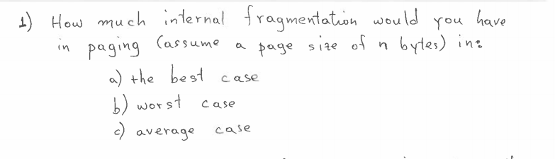 Solved you have page 2) How much internal fragmentation | Chegg.com