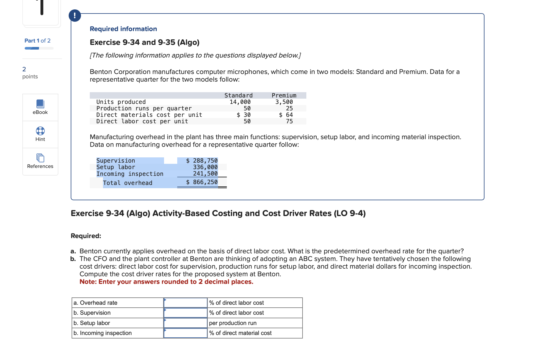 Solved Required intormation Exercise 9-34 and 9-35 (Algo) | Chegg.com