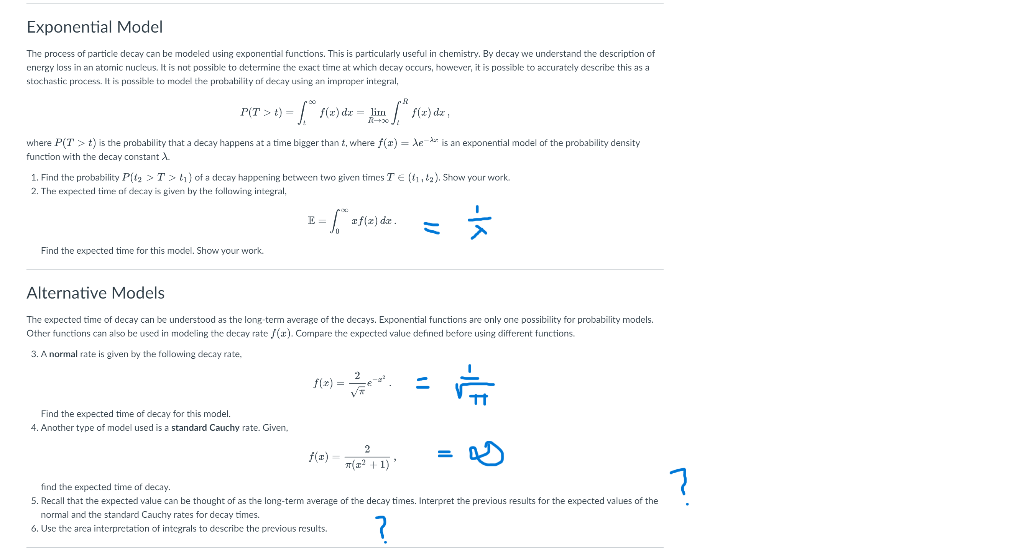 The process of particle decay can be modeled using | Chegg.com