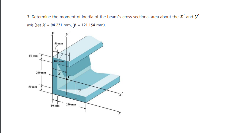 [Solved]: Determine the moment of inertia of the beam's
