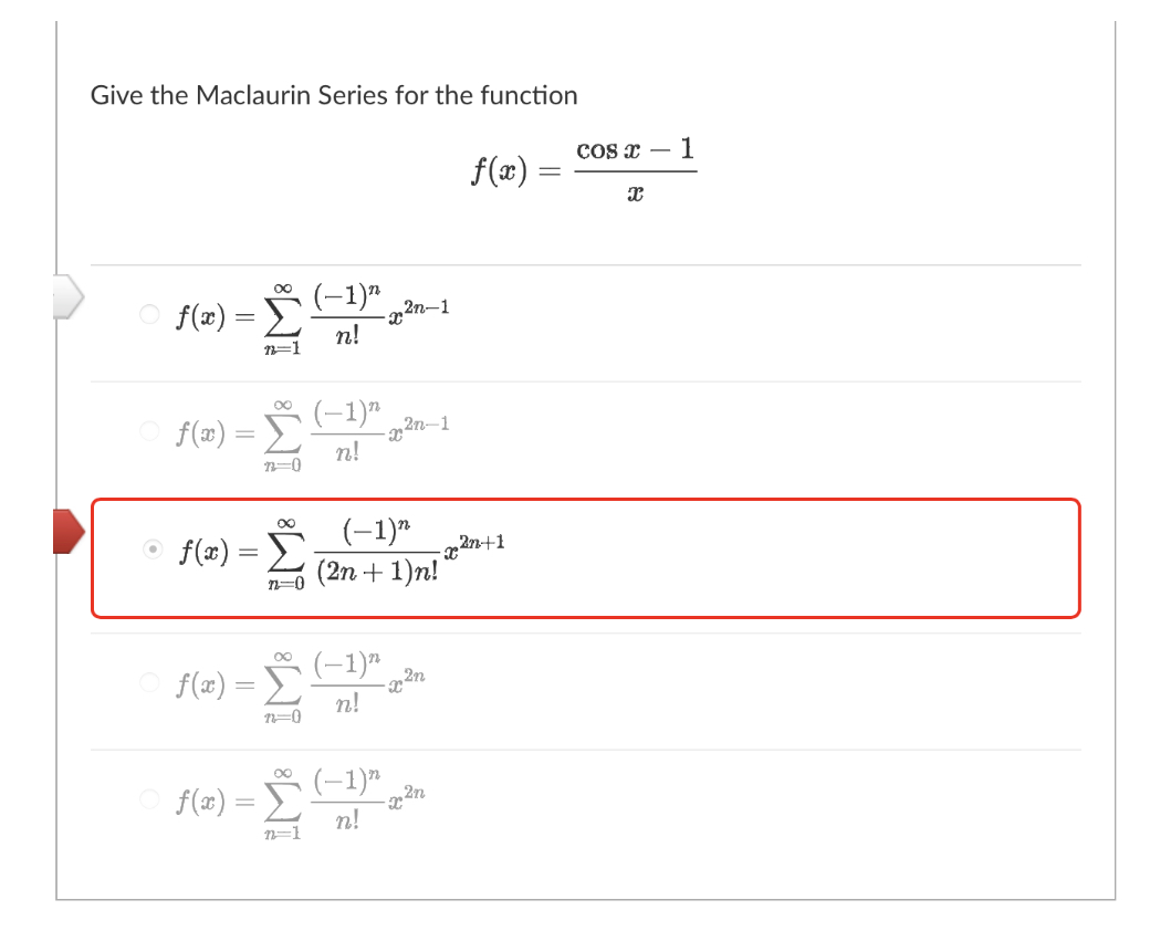 Solved Give the Maclaurin Series for the function | Chegg.com