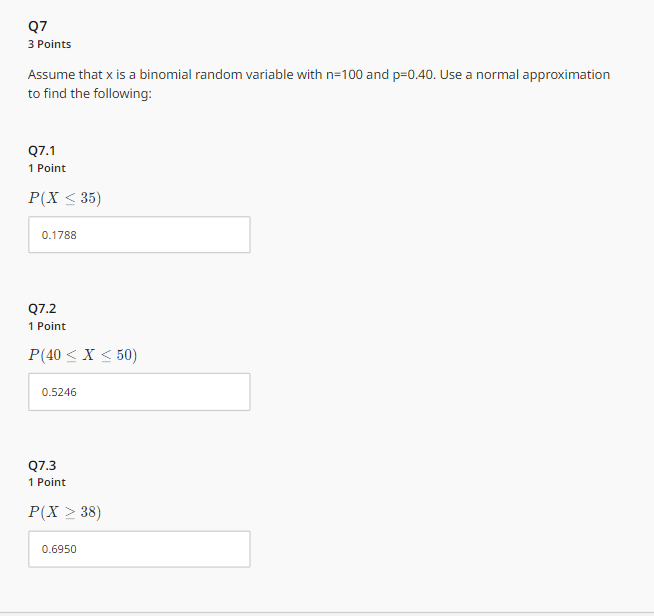 Solved Q7 3 Points Assume that x is a binomial random | Chegg.com