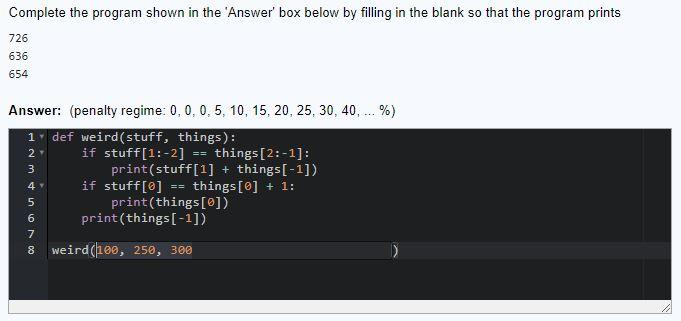 Complete the program shown in the 'Answer' box below | Chegg.com