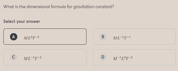 Solved What is the dimensional formula for gravitation | Chegg.com