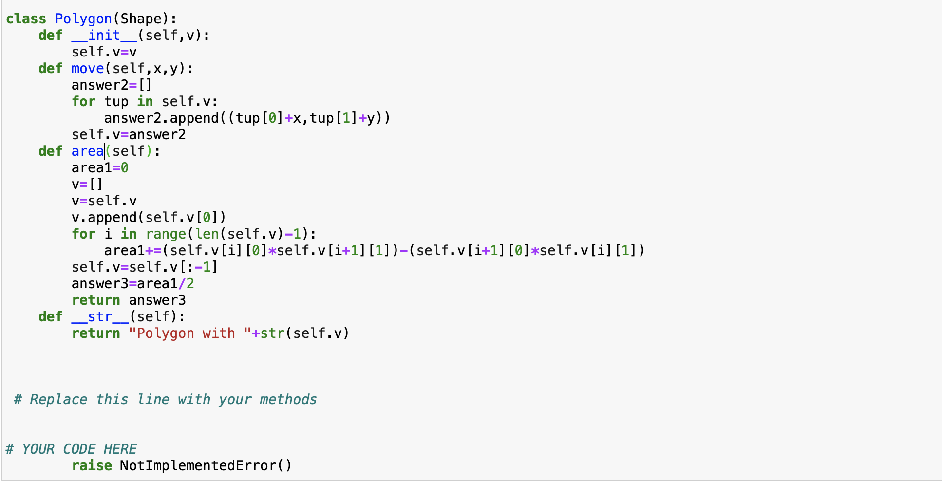 Solved Question 1c: Creating New Shapes (4 points) Create | Chegg.com