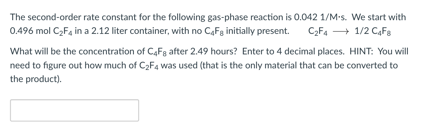 Solved The second-order rate constant for the following | Chegg.com