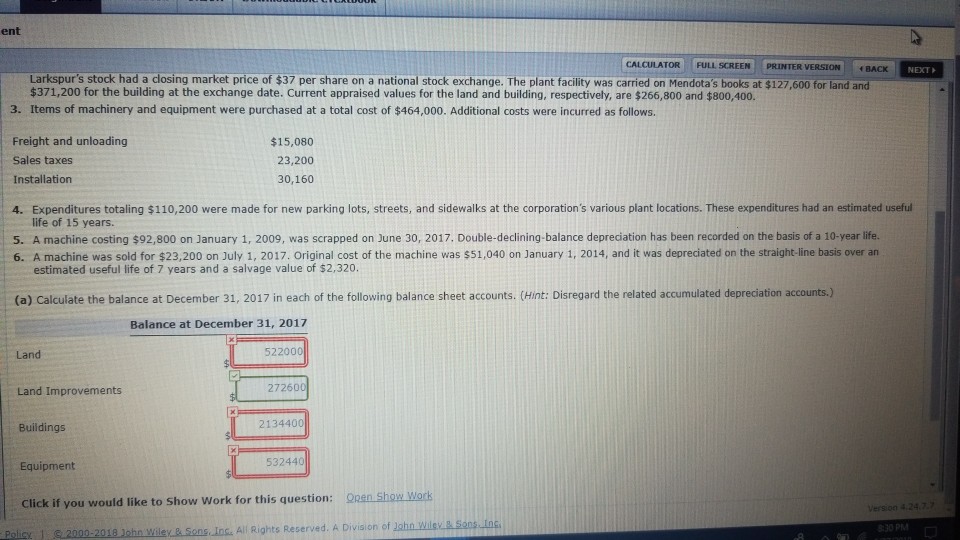 Solved CALCULATOR FULL SCREEN PRINTER VERSION BACK NEXT | Chegg.com