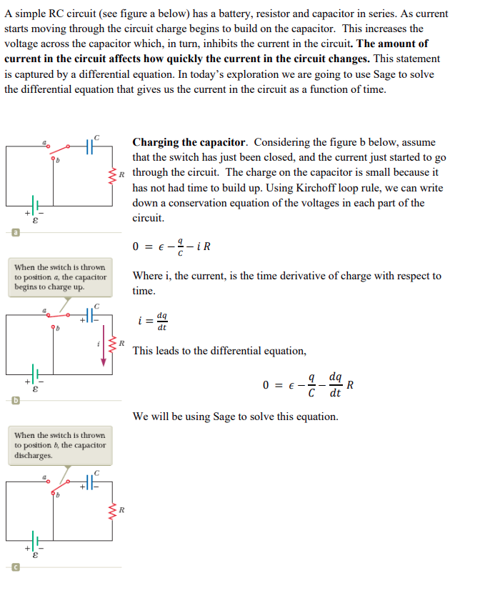 Solved A simple RC circuit (see figure a below) has a | Chegg.com