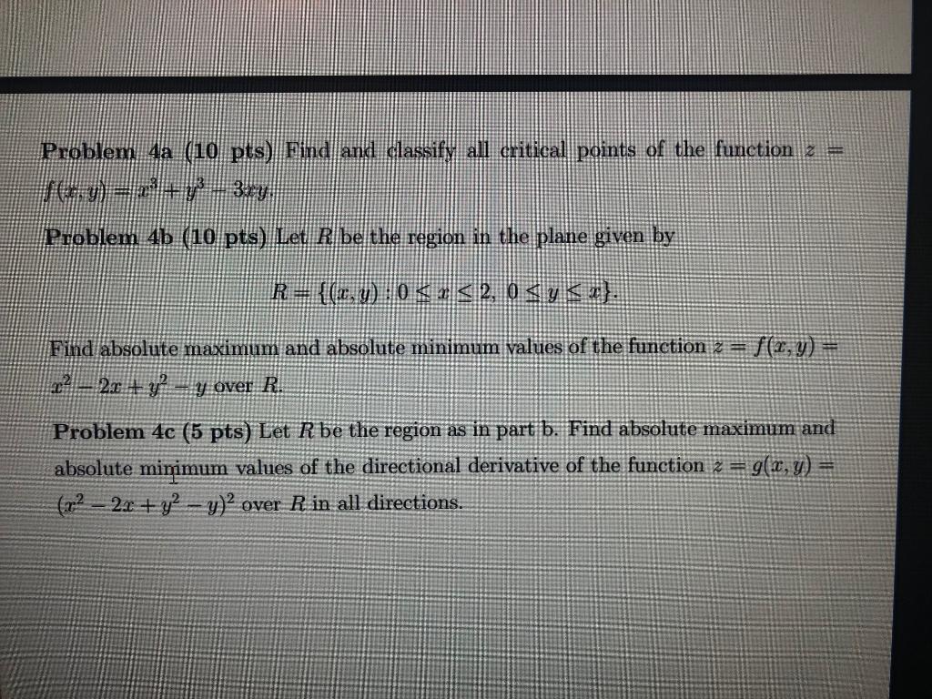 Solved Problem 4a (10 pts) Find and classify all critical | Chegg.com