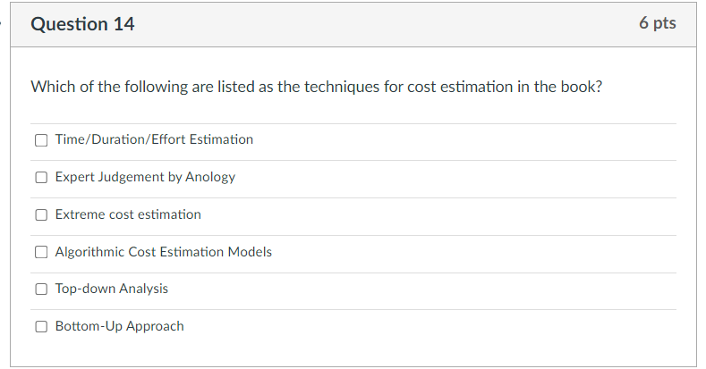 Solved Which of the following are listed as the techniques | Chegg.com
