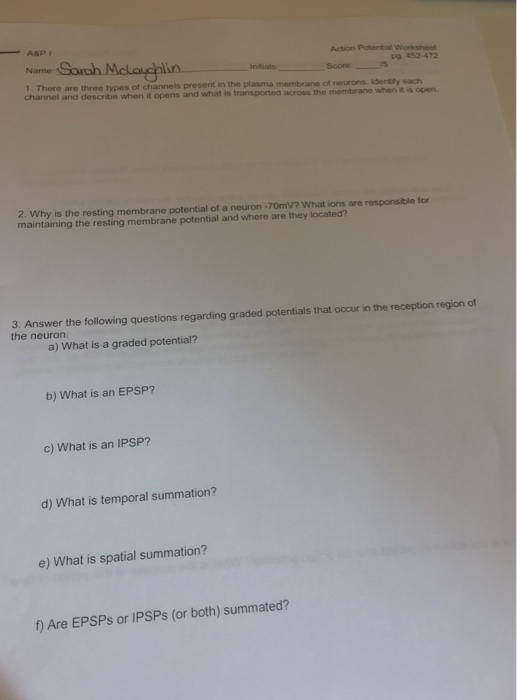 Solved ASPI Action Potential Worksheet Name: p9 452-472 | Chegg.com