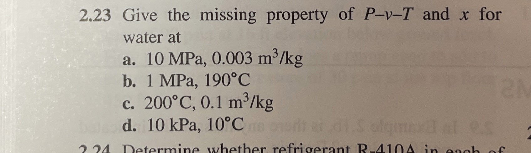Solved 2.23 ﻿Give the missing property of P-u -T ﻿and x | Chegg.com