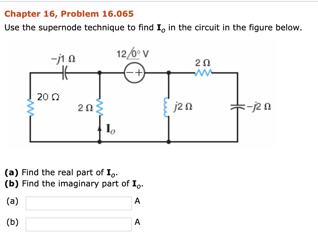 Solved Chapter 16, Problem 16.065 Use the supernode | Chegg.com