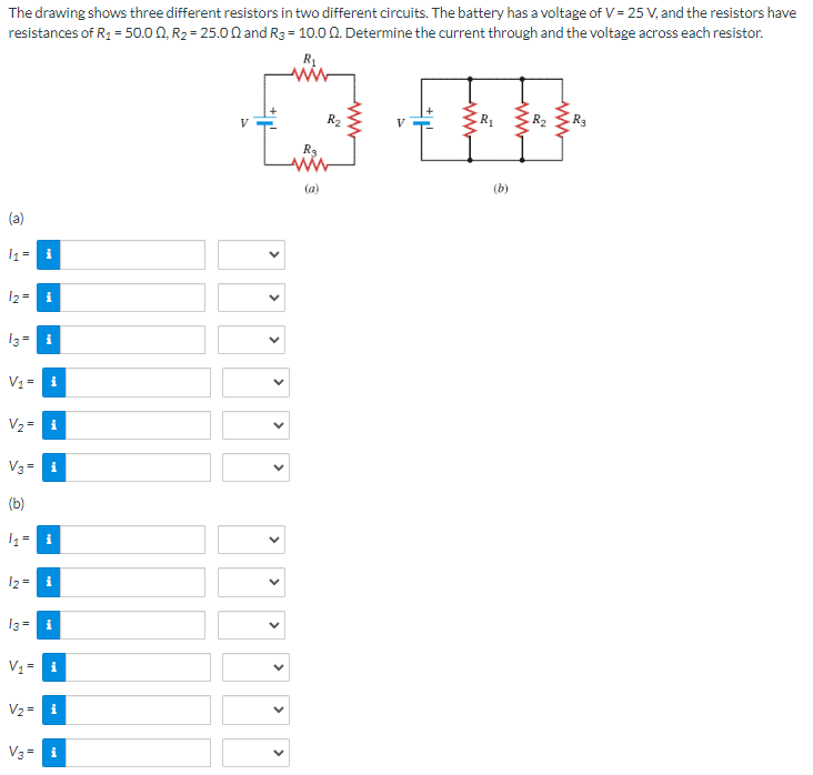 Solved The drawing shows three different resistors in two | Chegg.com