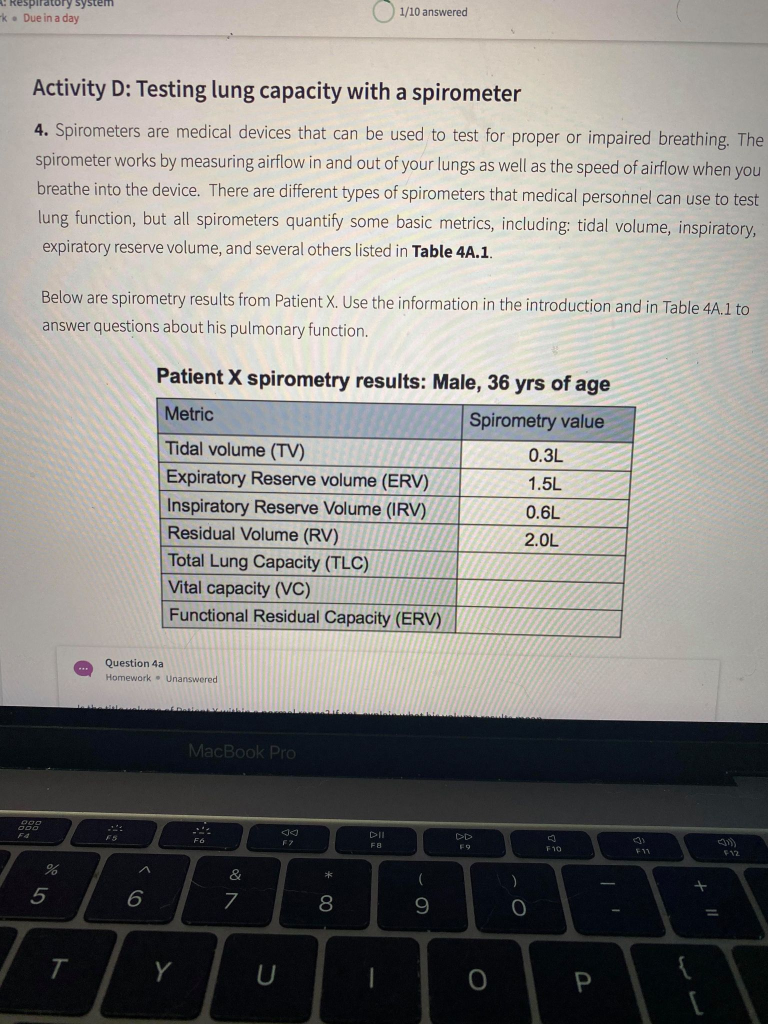 Solved Respiratory system k. Due in a day 1/10 answered | Chegg.com