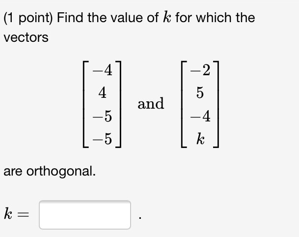 Solved (1 point) Find a non-zero vector v perpendicular to | Chegg.com