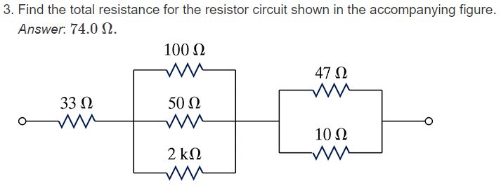 Solved Find the total resistance for the resistor circuit | Chegg.com