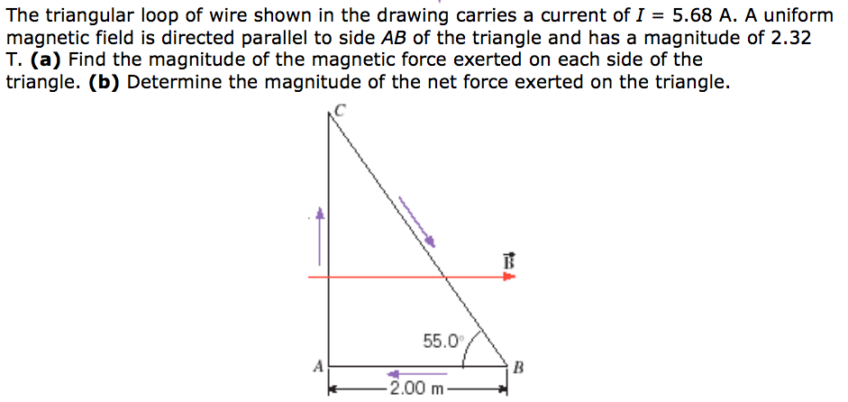 Solved The triangular loop of wire shown in the drawing | Chegg.com