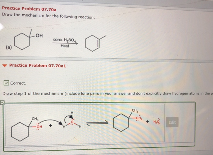 Solved Practice Problem 07.70a Draw the mechanism for the | Chegg.com