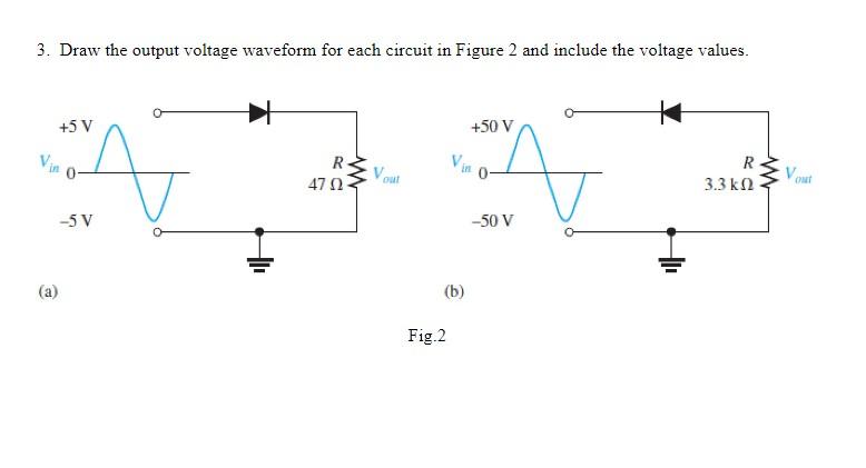 Solved 3 Draw The Output Voltage Waveform For Each Circuit