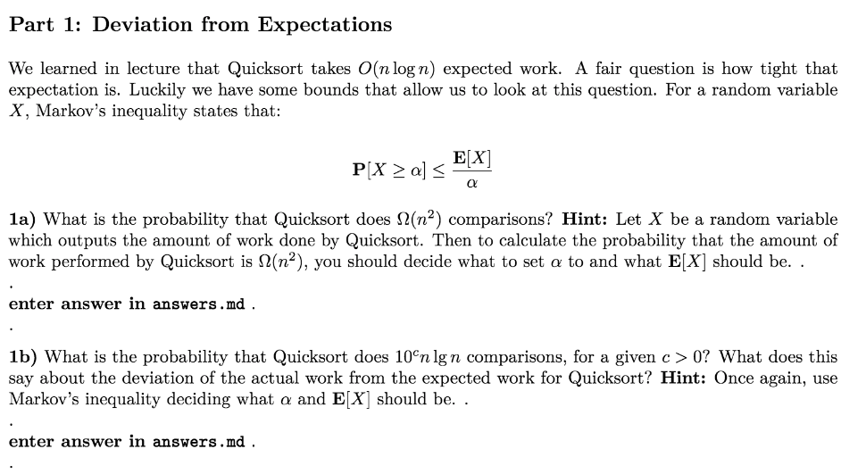 Part 1: Deviation from Expectations We learned in | Chegg.com