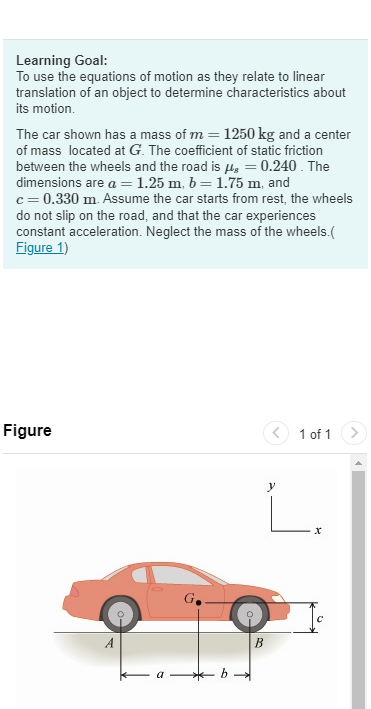 Solved Learning Goal: To use the equations of motion as they | Chegg.com