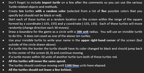 - Don't forget to include import turtle on a line | Chegg.com