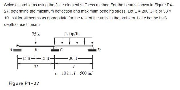 Solved Solve all problems using the finite element stiffness | Chegg.com