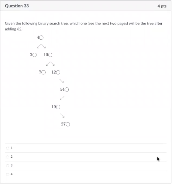 Solved Question 33 Given the following binary search tree, | Chegg.com