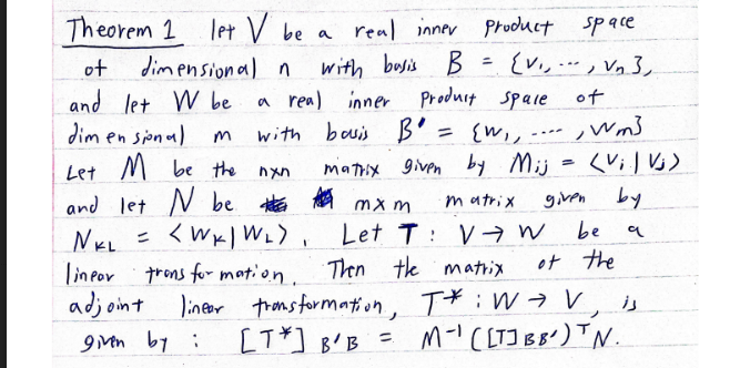 > m ) nxn Theorem 1 let V be a real inner product | Chegg.com