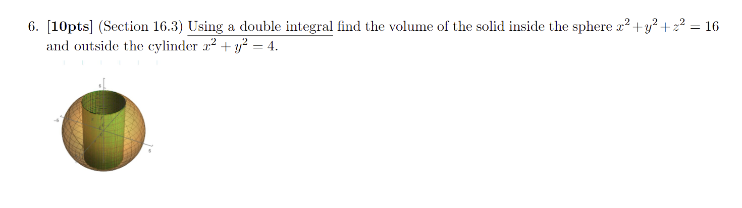 Solved 6. [10pts] (Section 16.3) Using a double integral | Chegg.com