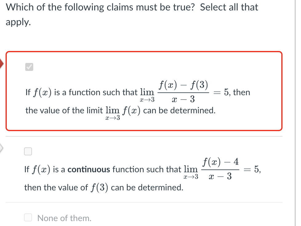 Solved Which of the following claims must be true? Select | Chegg.com
