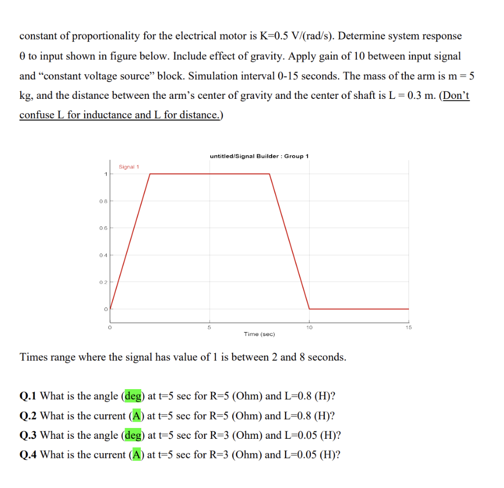 Develop Simscape model of a system shown in the | Chegg.com