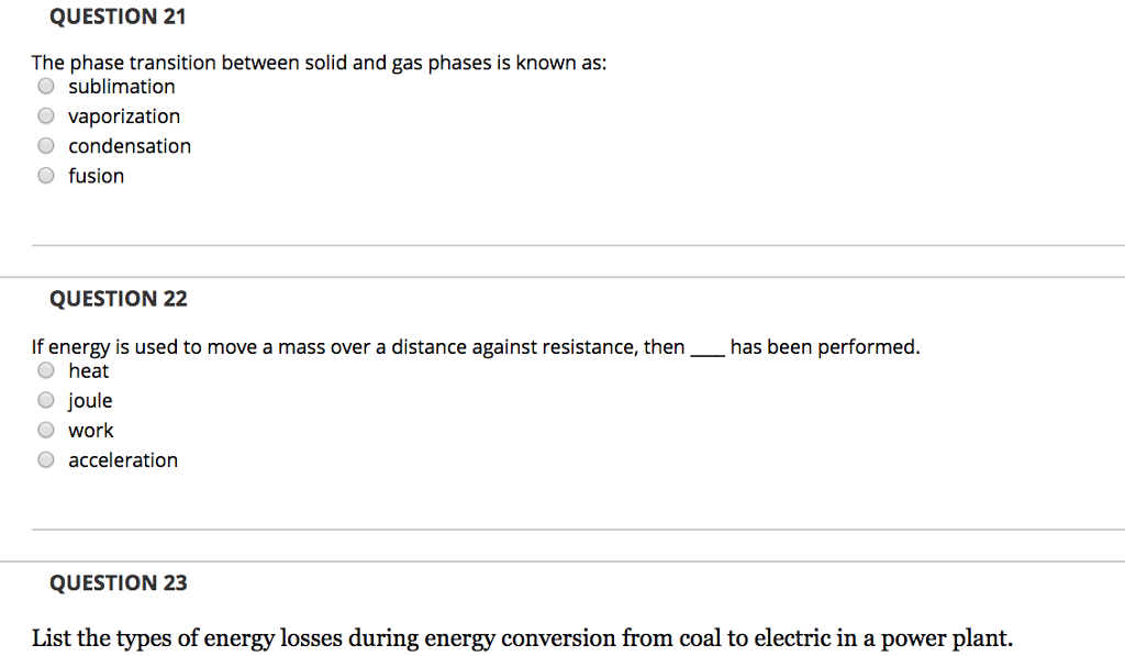 Solved QUESTION 21 The phase transition between solid and | Chegg.com