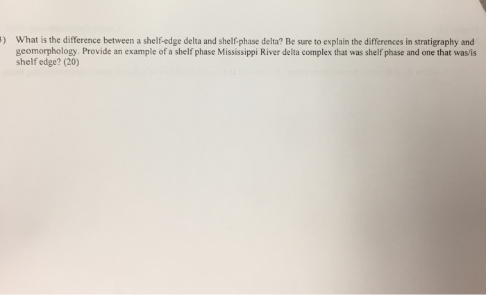 Solved What is the difference between a shelf-edge delta and | Chegg.com